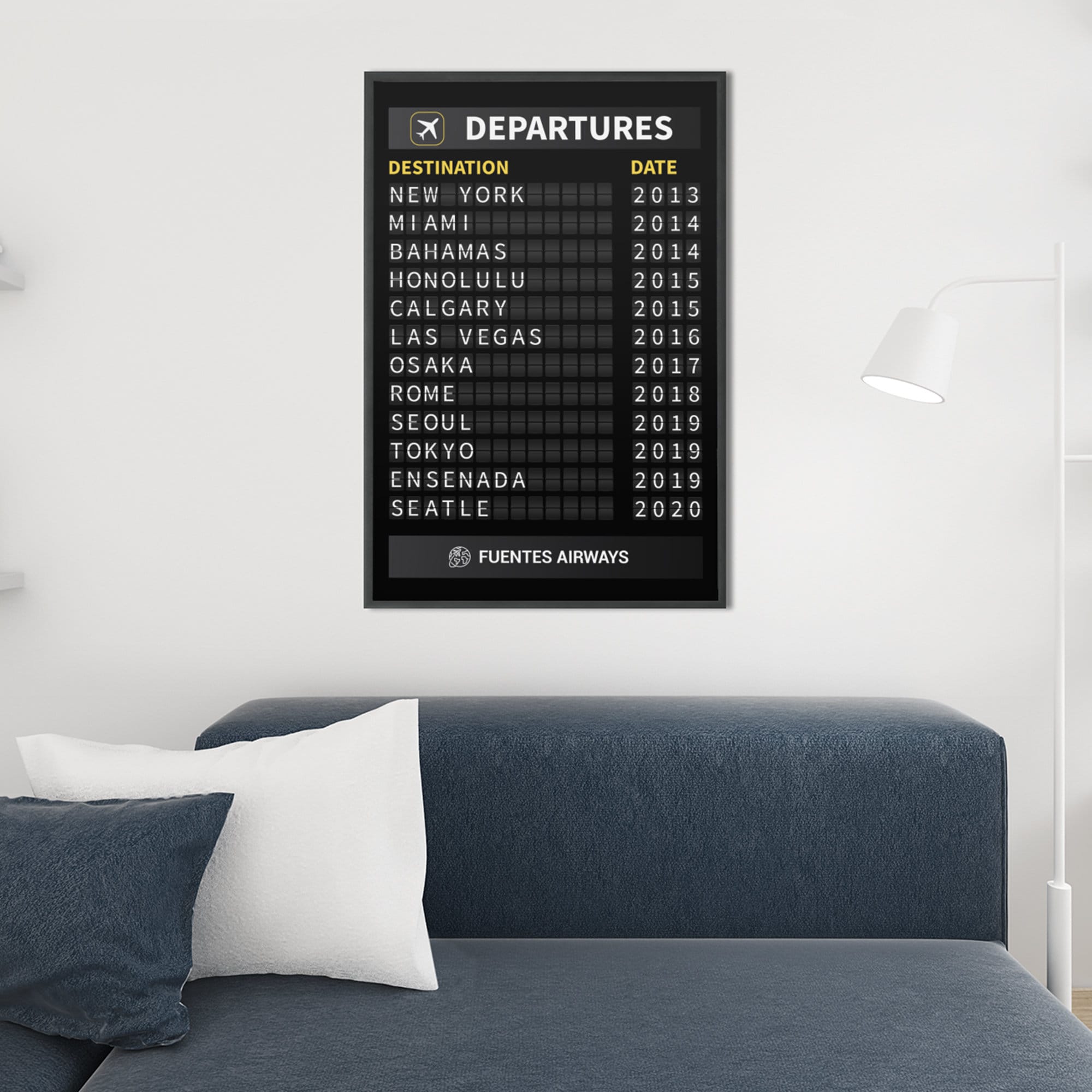 Printable Travel Art: Custom Departure Board. Printable Wall Art ...