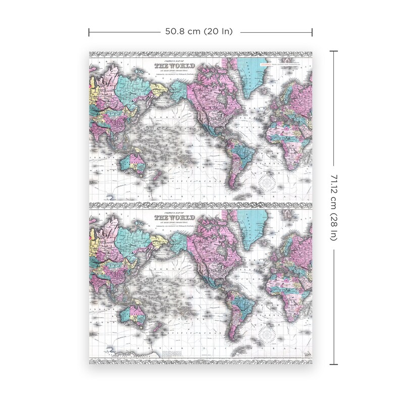Vintage World Map Wrapping Paper: Stunning Map of the World | Etsy