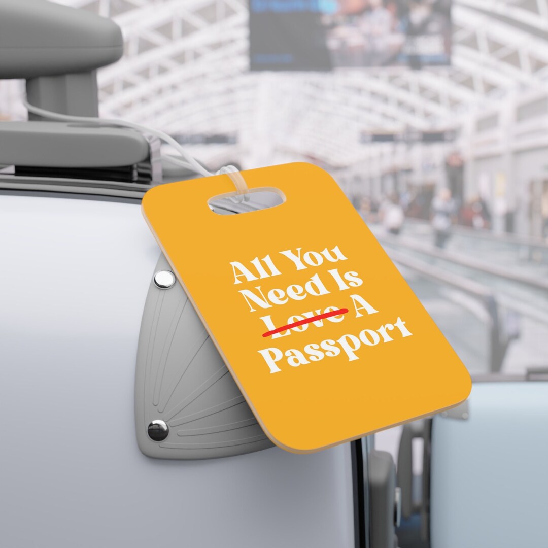 Colorful Luggage Tag, All You Need is Love Design, Personalized Name ...