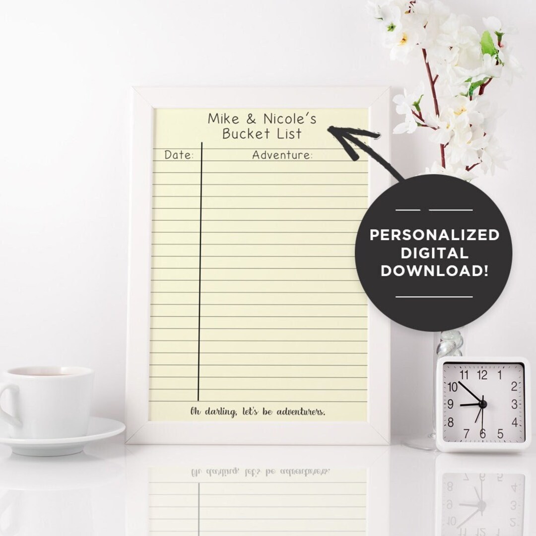 Personalized Printable Wanderlust Bucket List: Oh Darling, Let's Be ...