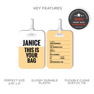 Stylish & Durable Custom Luggage Tags, Personalized Luggage Label ...