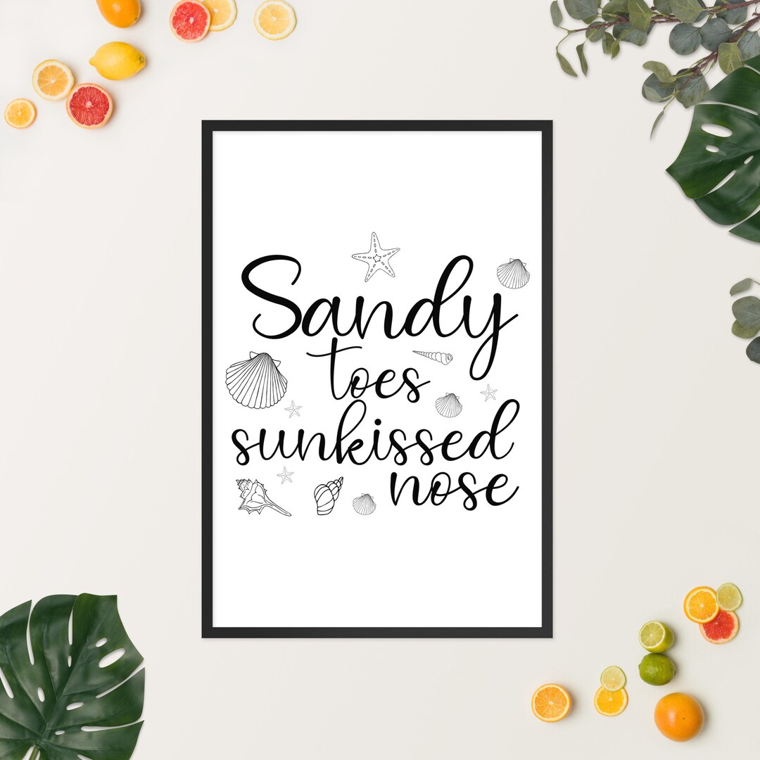 Sandy Toes Sunkissed Nose SVG, Summer Camp Printable Summer Banner Art ...