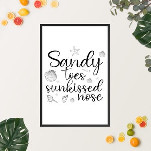 Sandy Toes Sunkissed Nose SVG, Summer Camp Printable Summer Banner Art ...