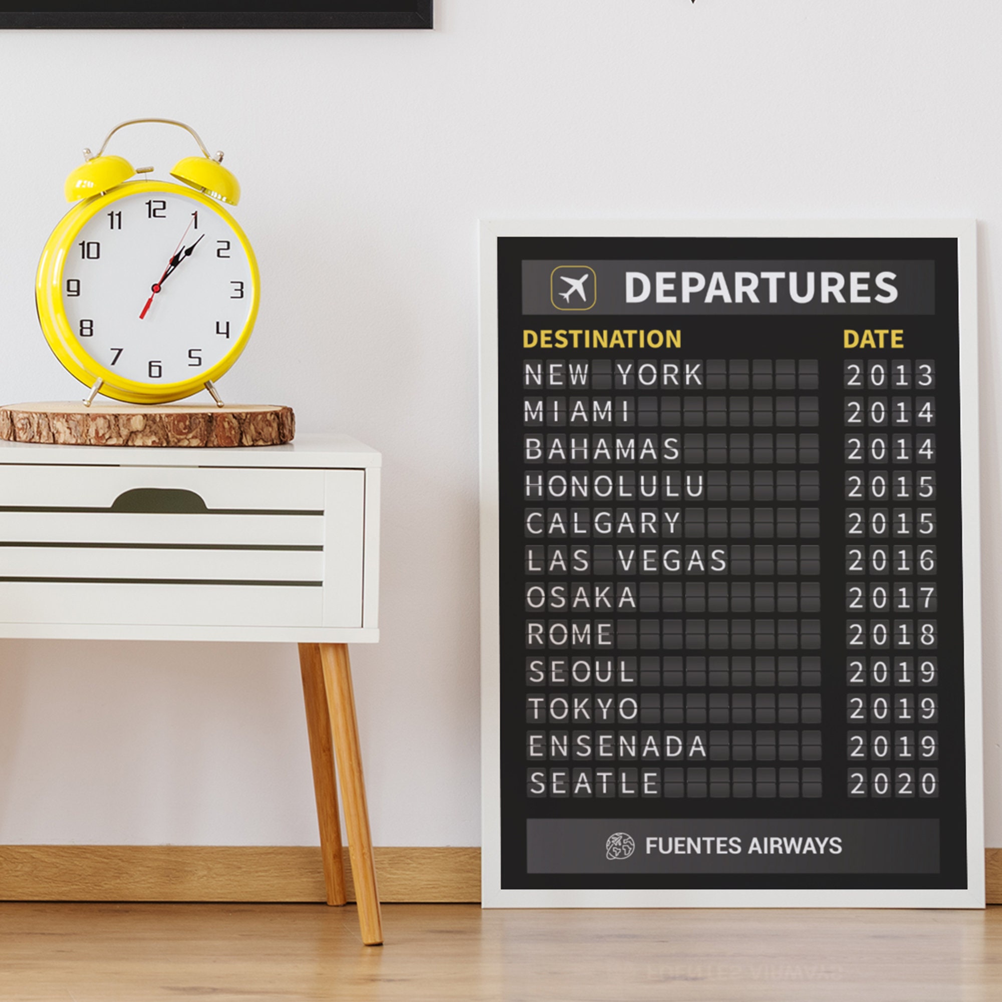 Custom Airport Departure Board: Personalized Decor. Custom Travel Sign ...