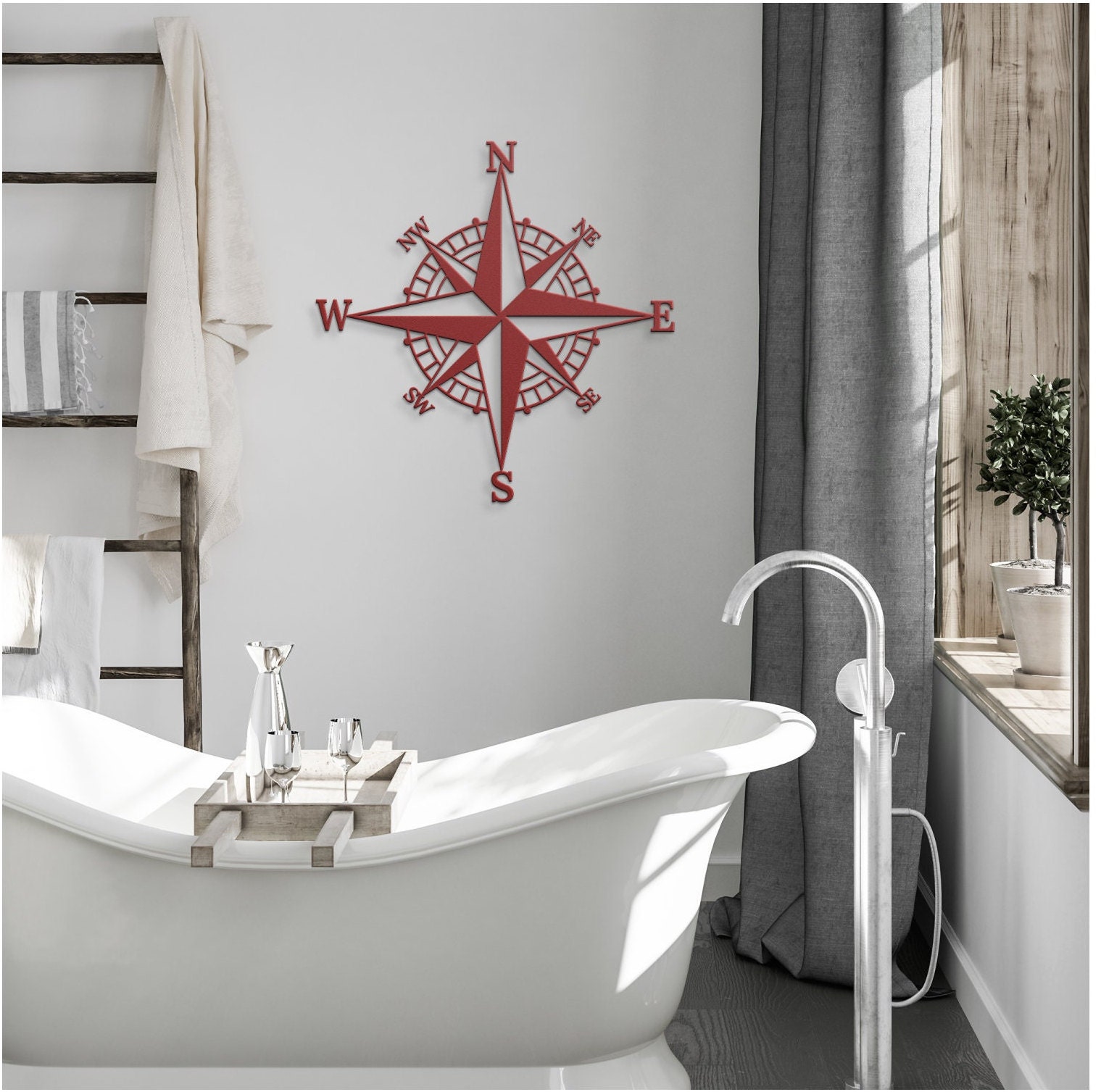 Compass Art, Nautical Compass Wall Art, Compass Rose Art, Metal Compass ...