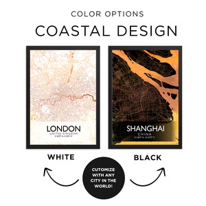 Custom Map of Your Choice, Nautical City Map Poster, Coastal Summer ...