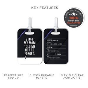 Funny Sayings Luggage Tags, Sarcastic Travel Bag Tag, Personalized ...