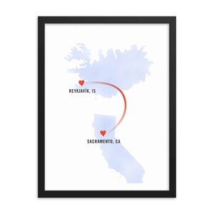 Custom Long Distance Relationship Art Print Long Distance Gift for ...