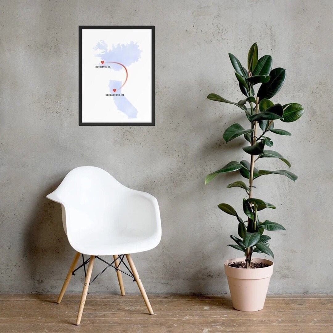 Custom Long Distance Relationship Art Print - Long Distance Gift for ...