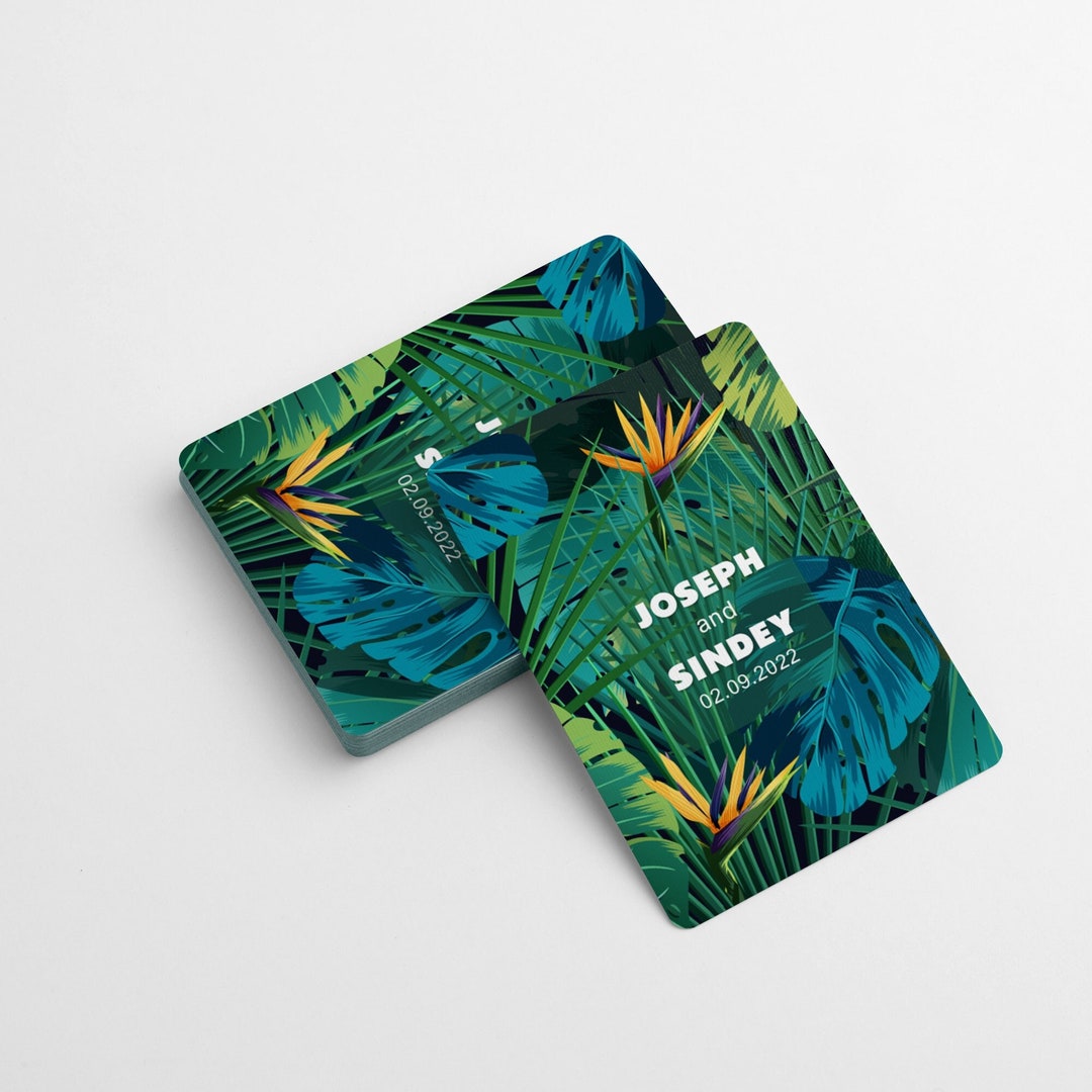 Personalized Tropical Summer Playing Cards, Hawaii Beach Palm Custom ...