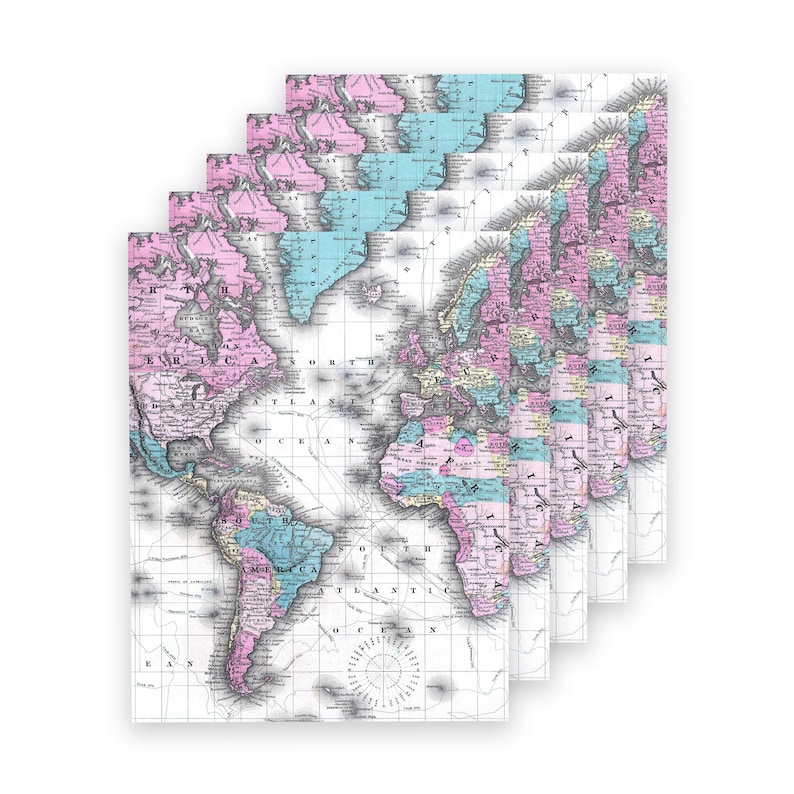 Unique Map Wrapping Paper: Vintage World Map Gift Wrap for - Etsy