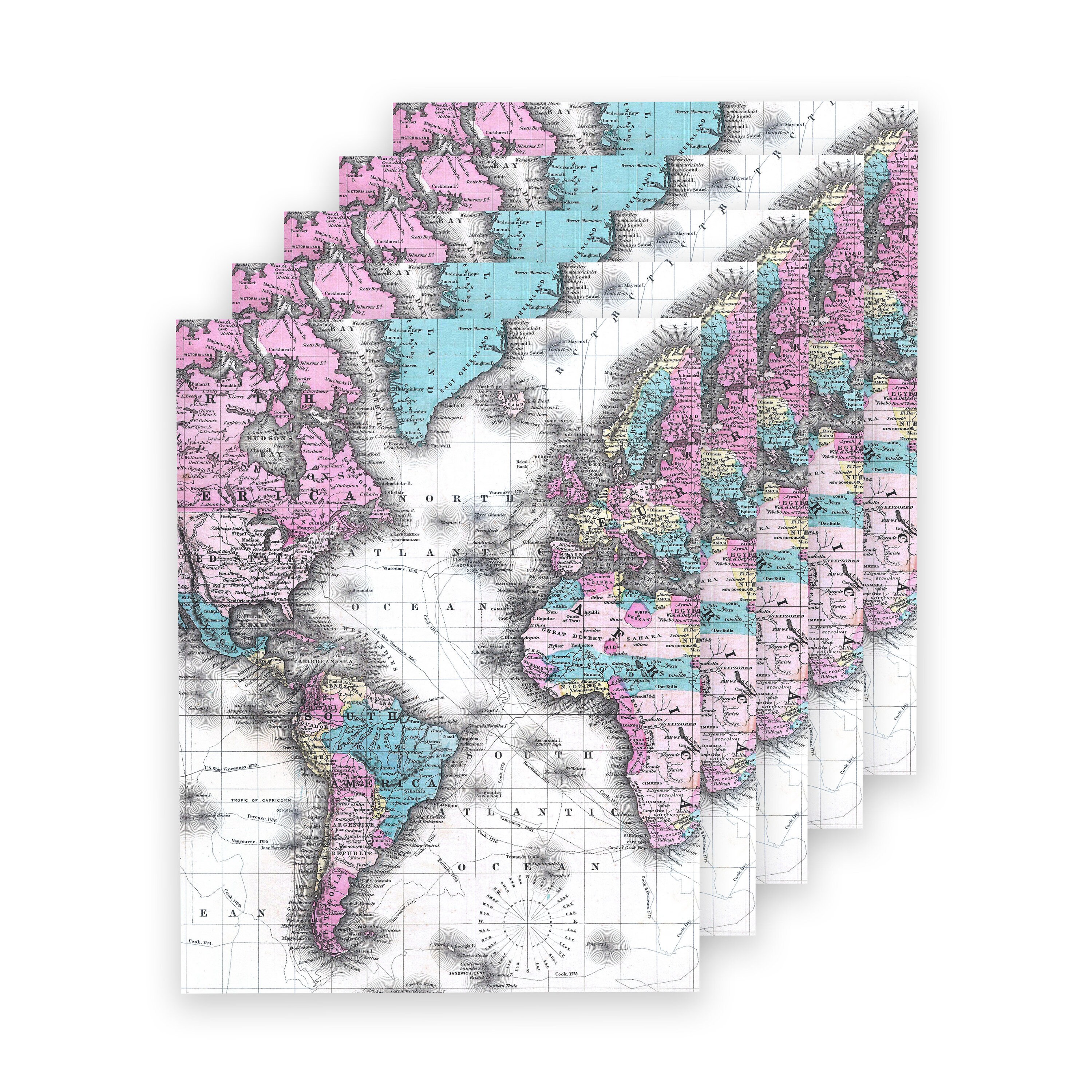 Vintage World Map Wrapping Paper: Stunning Map of the World Gift Wrap ...
