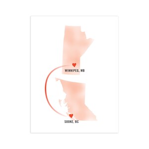 Custom Long Distance Relationship Art Print - Long Distance Gift for ...