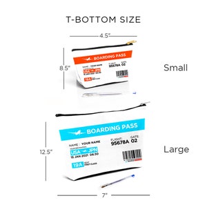 Personalized Boarding Pass Travel Pouch, Custom Zippered Tech Accessory ...