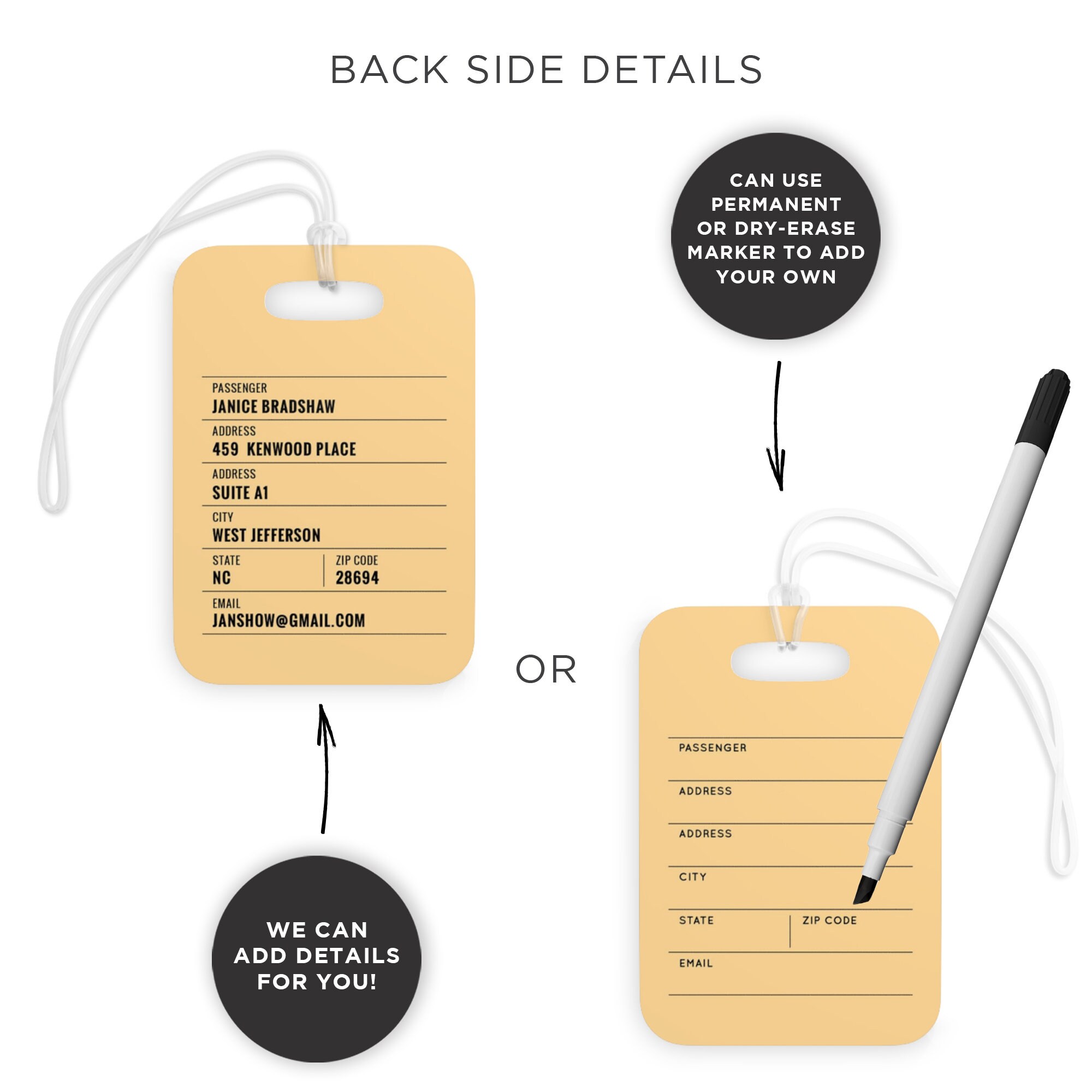 Personal Initials Luggage Bag Tags, Personalized Travel Accessories ...