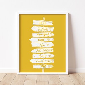 Personalized Decor: Signpost Travel Poster. Personalized Sign ...