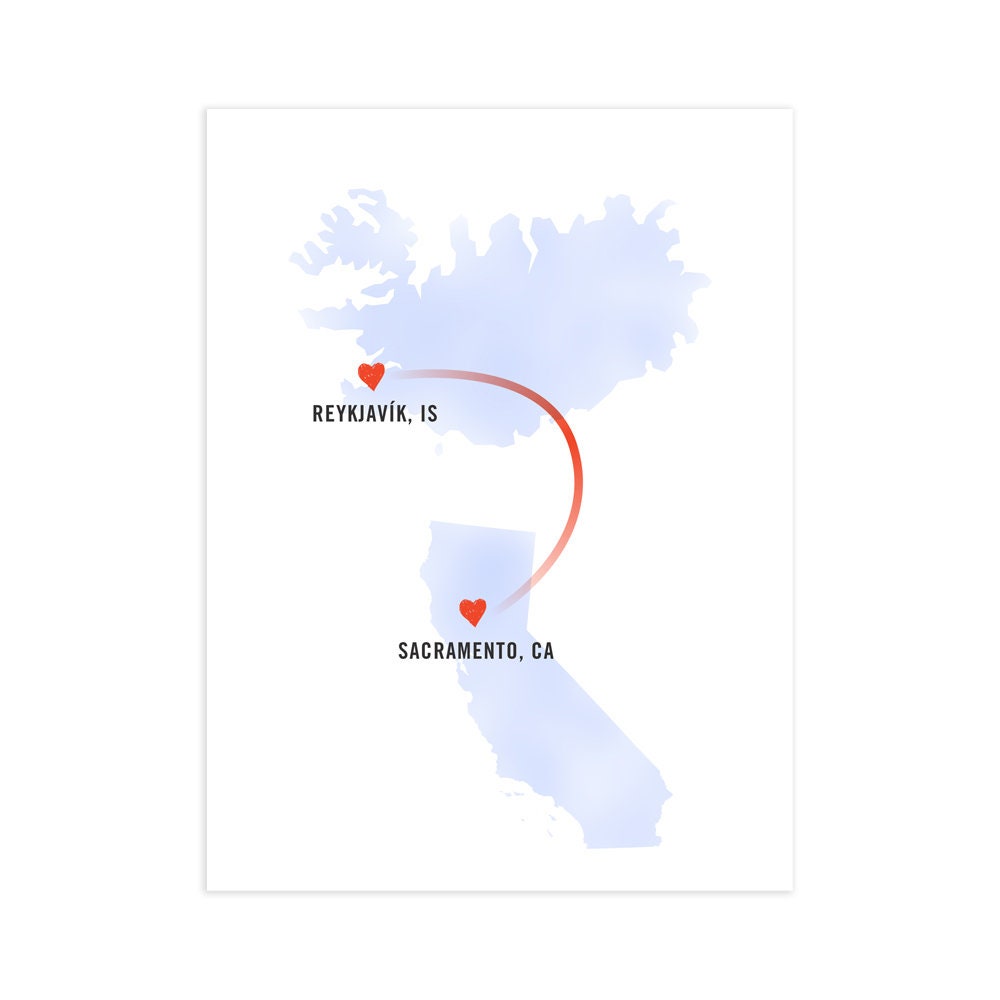 Custom Long Distance Relationship Art Print Long Distance | Etsy