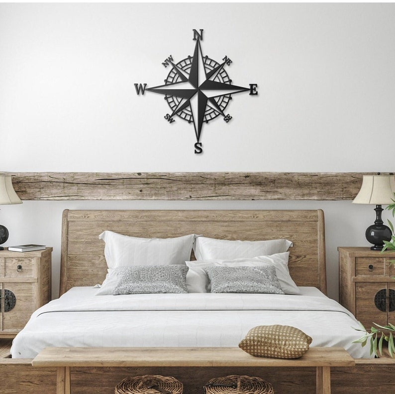 Compass Art, Nautical Compass Wall Art, Compass Rose Art, Metal Compass ...