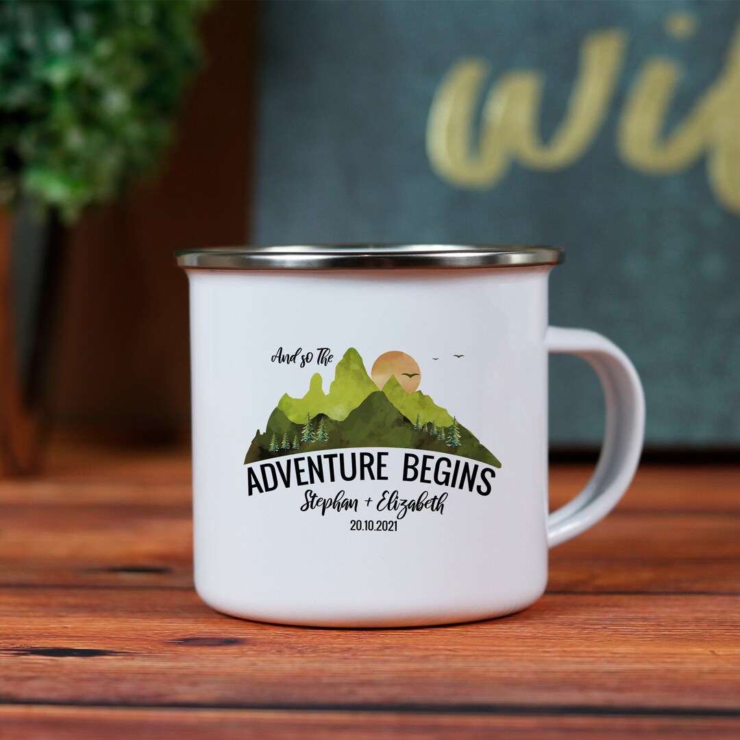 Personalized Wedding Mug: Custom Wedding Gift. and so the Adventure ...