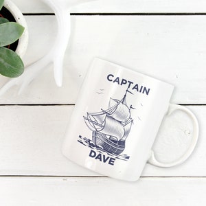 Personalized Captain Nautical Boat Anchor Ceramic Mug, Ship Mug ...