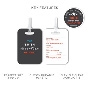 The Adventure Begins! Personalized Family Name Luggage Tag, Family ...