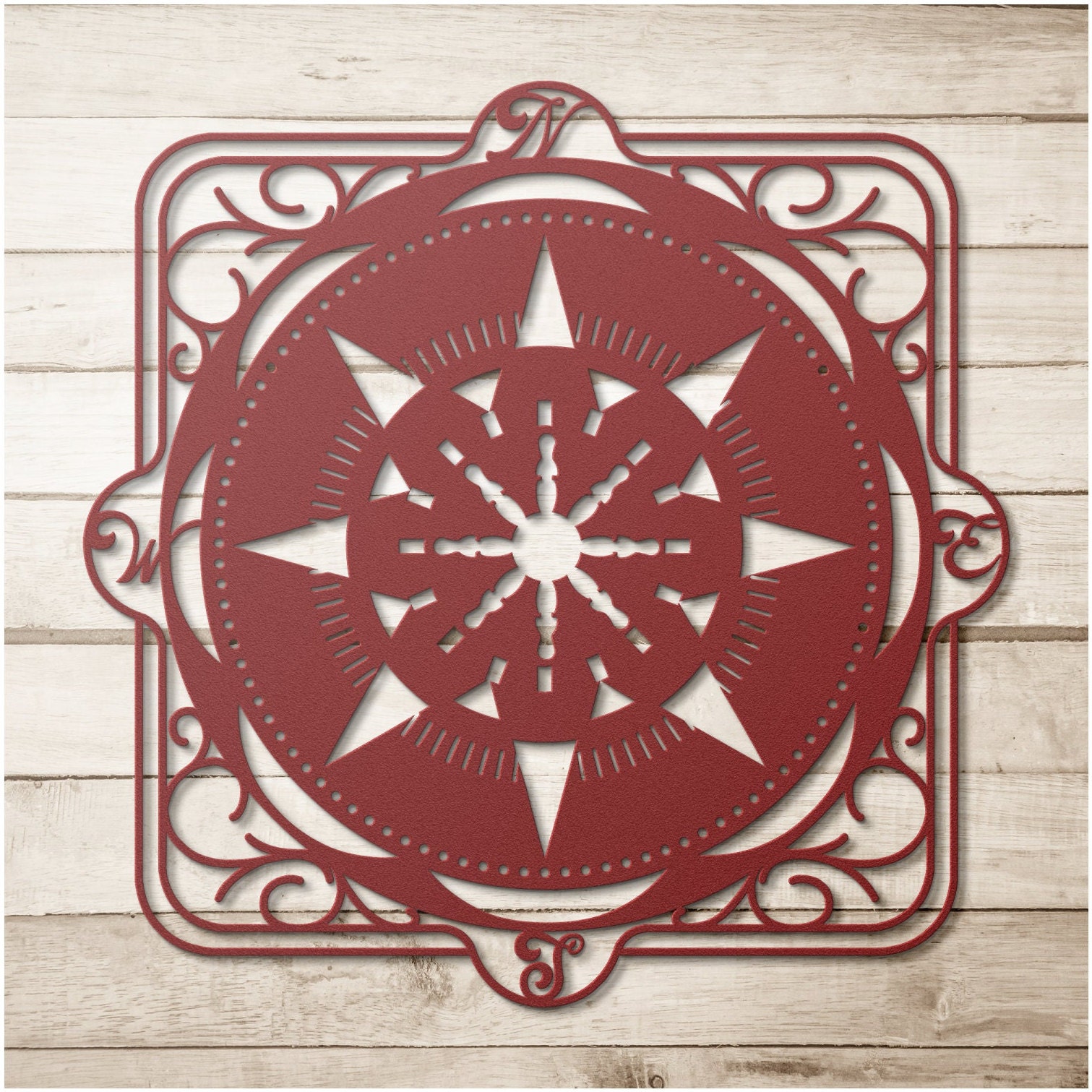 Ornate Compass Rose Metal Wall Art Nautical Compass Nautical | Etsy