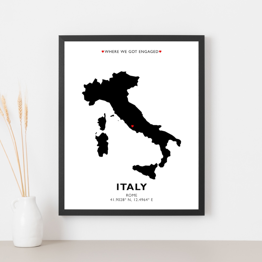 Personalized Custom Country Map Prints for Couples - Including ...