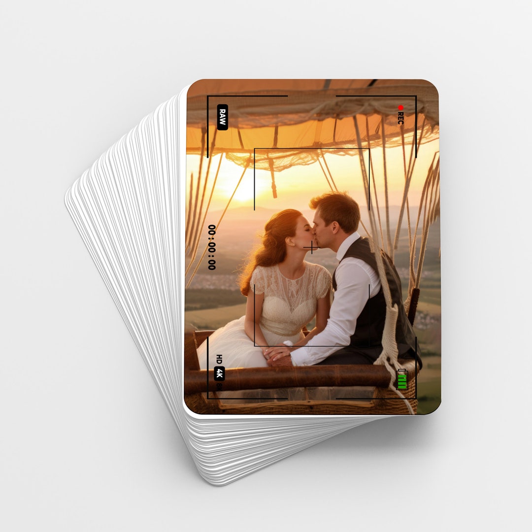 Couples Moments Video Frame Playing Cards, Custom Photo Upload, Gift ...