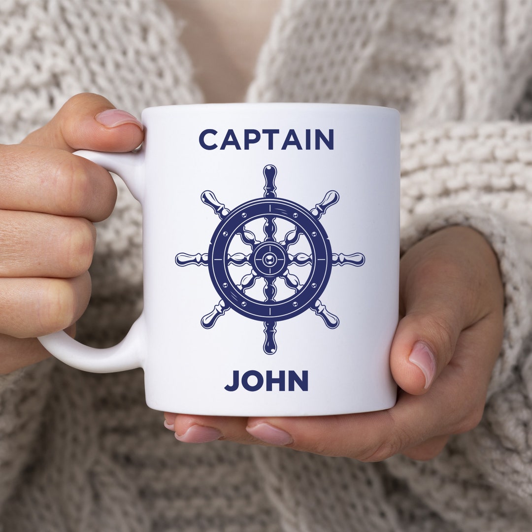 Personalized Captain Nautical Boat Anchor Ceramic Mug, Ship Mug ...