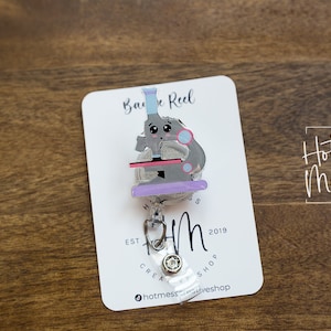 Microscope Badge Reel, Lab Tech Gift, Biology Equipment, Science Badge ...