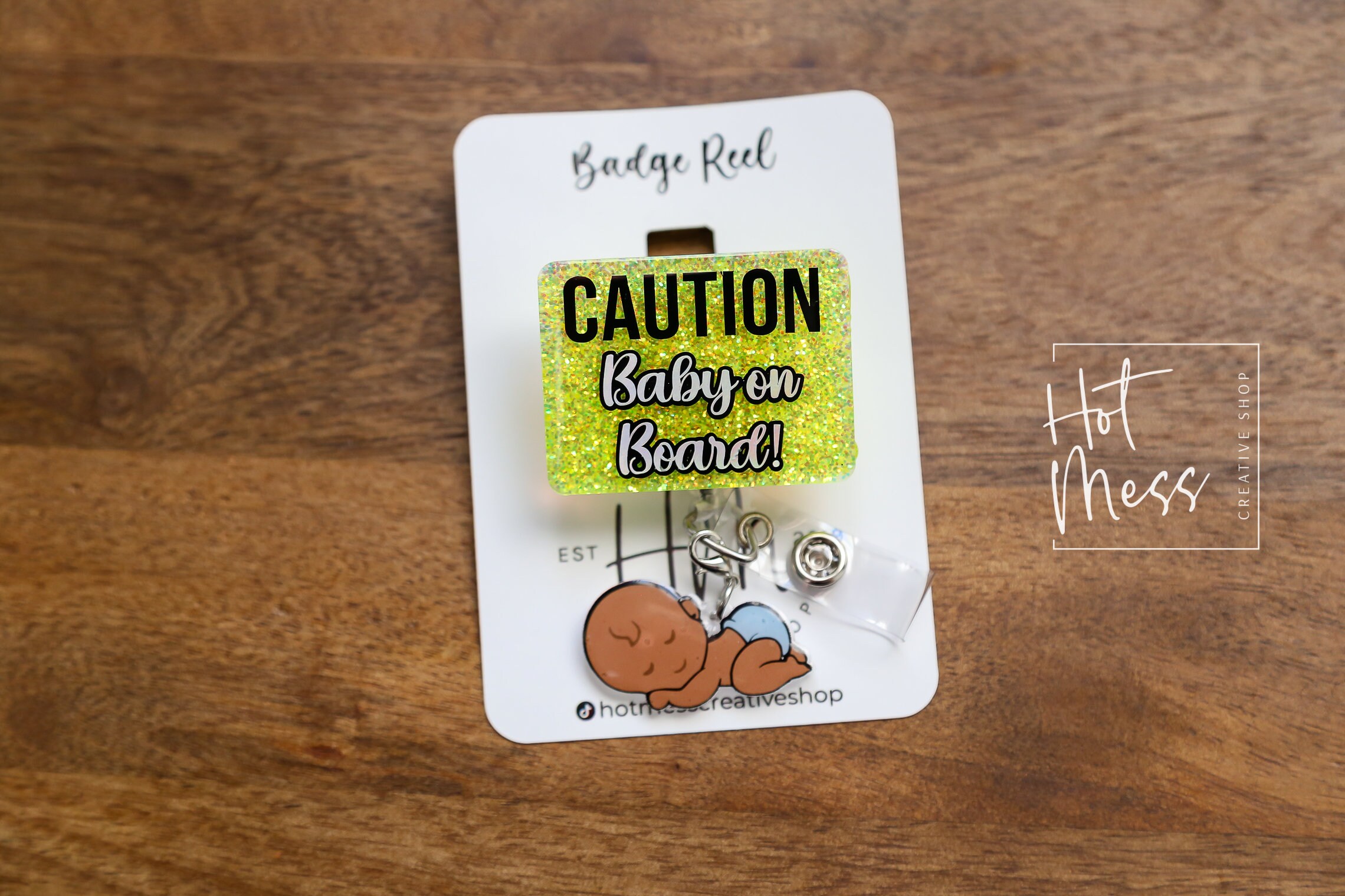 Caution Baby on Board Badge Reel Gift for Expectant Mother - Etsy