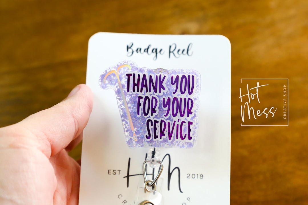 IUD Thank You Funny Badge Reel, Retractable Badge Reel, Interchangeable ...