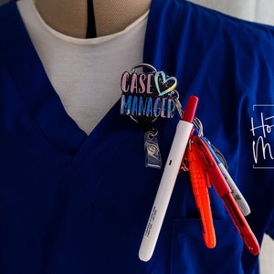 Case Manager Badge Reel, Black Glitter Case Manager Gift, Retractable ...