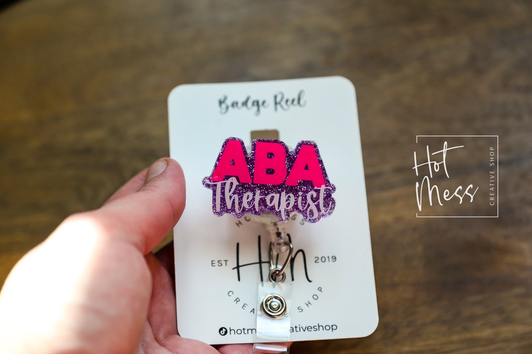 ABA Therapist Badge Reel, ADHD Id Holder, Interchangeable ID Holder ...