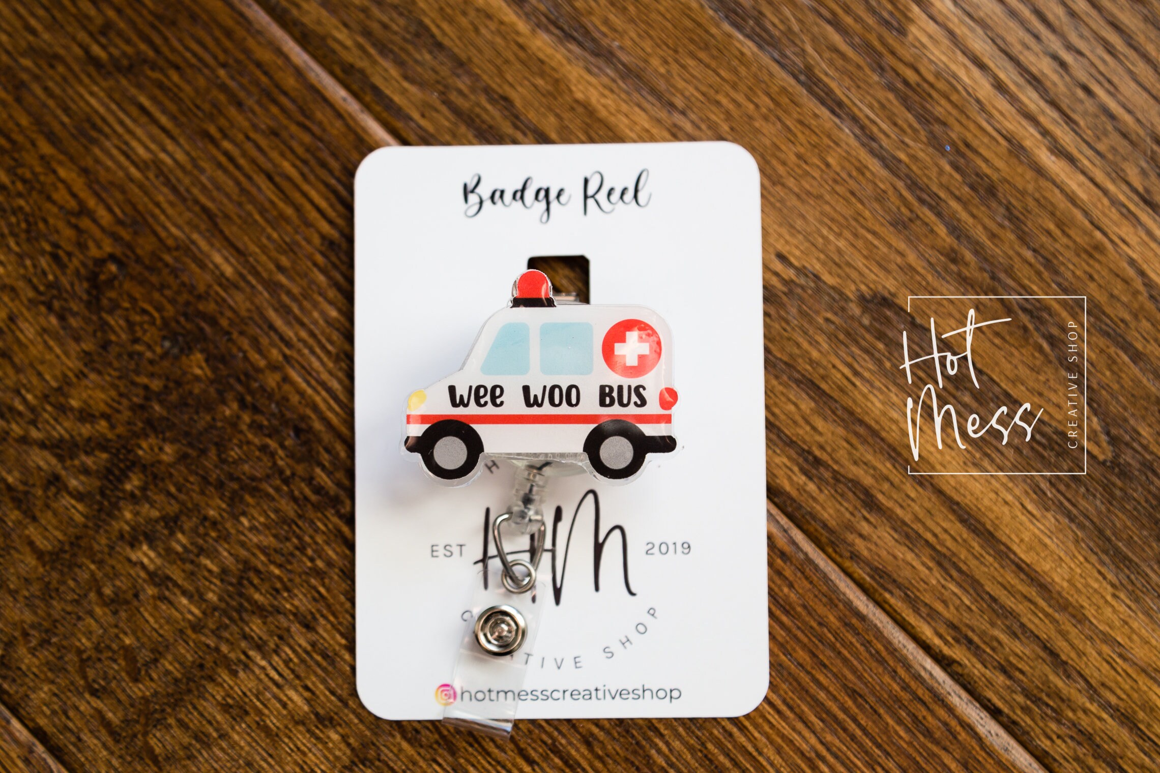 Wee Woo Ambulance Badge Reel, Funny Badge Reel, Retractable Badge Reel ...