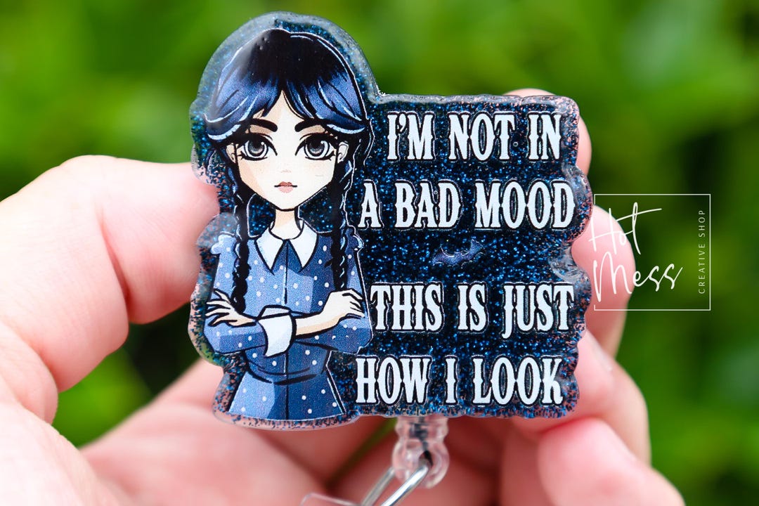 Wednesday Badge Reel, Retractable Badge Reel, Interchangeable Badge ...