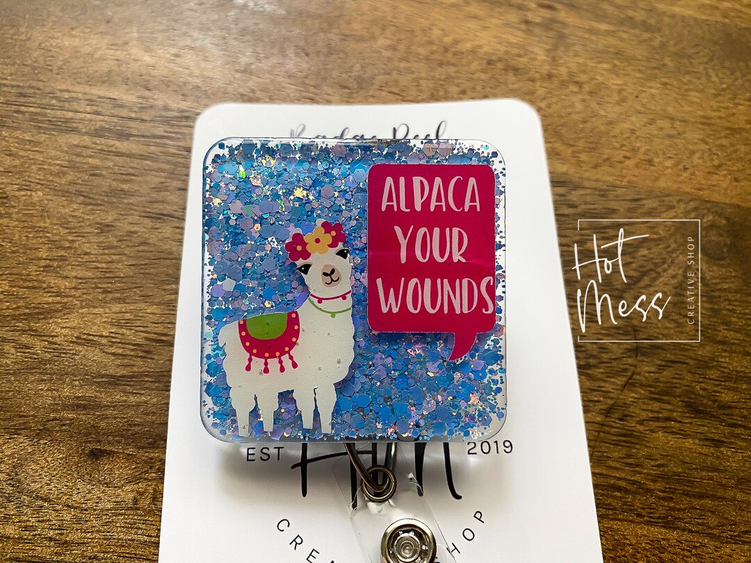 Alpaca Your Wound Badge Reel, Wound Care Nurse Badge Reel, RN ID Holder ...
