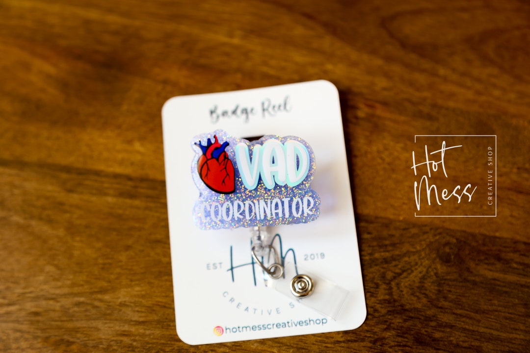 VAD Coordinator Badge Reel, LVAD ID Holder Cardiologist Badge Reel ...