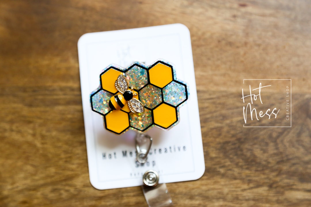 Bee Comb Badge Reel, 3d Badge Reel, Retractable Badge Reel ...