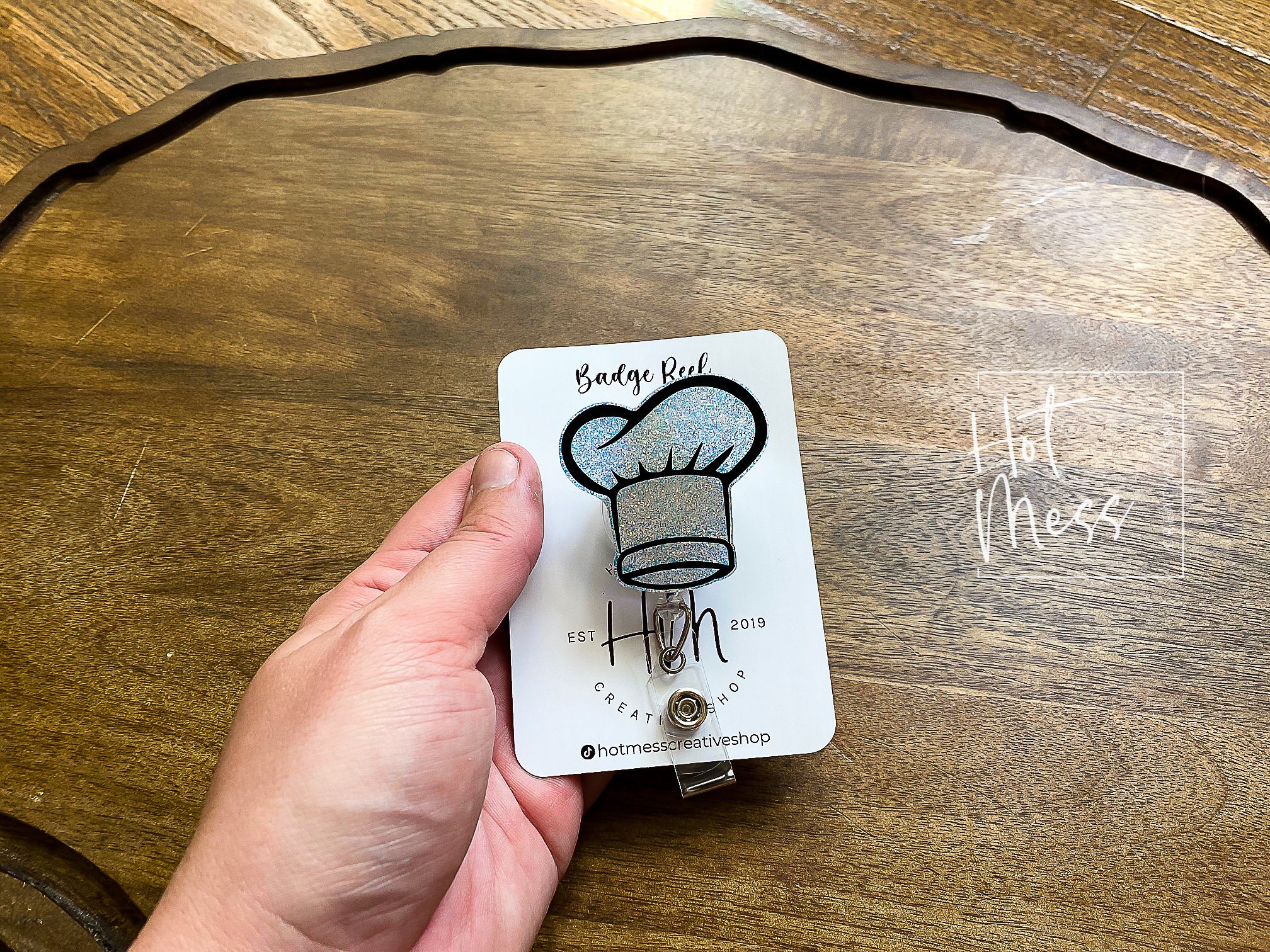 Chef Hat Badge Reel Chef Hat ID Holder Retractable Acrylic - Etsy