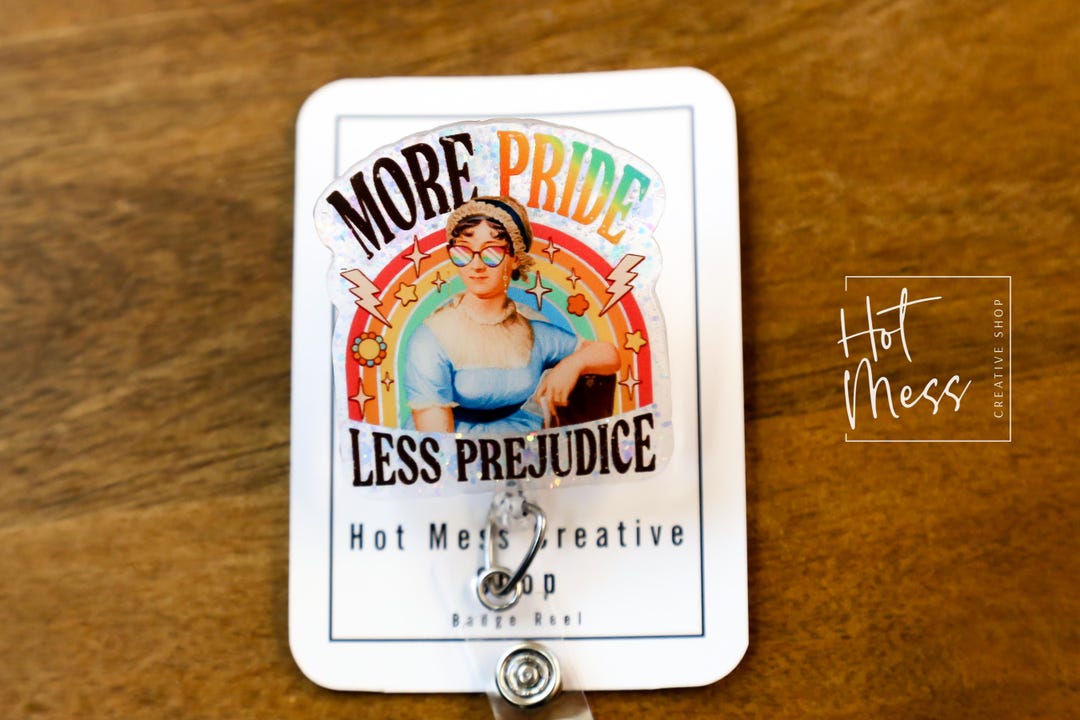 More Pride Less Prejudice Badge Reel, LGBT Pride Retractable ID Holder ...