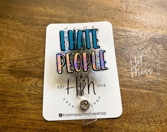 I Hate People Badge | Etsy