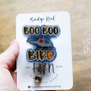 Boo Boo Bird Badge Reel, Medical Helicopter Badge Reel, Flight Medic ...