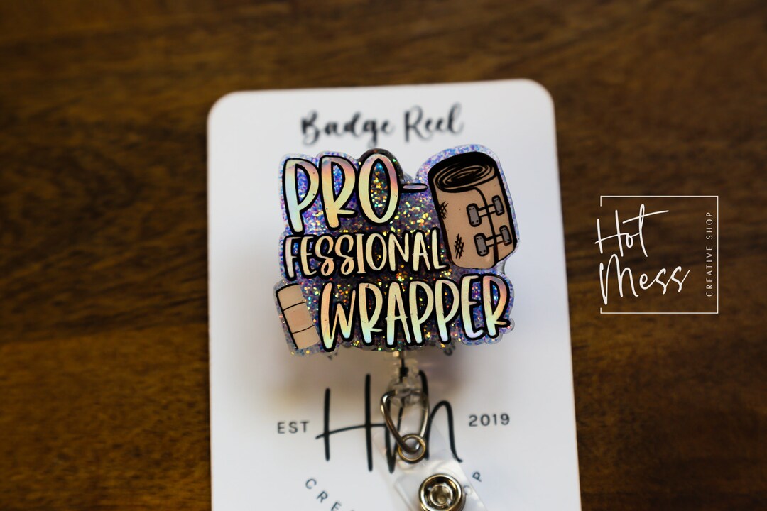 Professional Wrapper Wound Badge Reel, Wound Care Nurse Badge Reel, RN ...