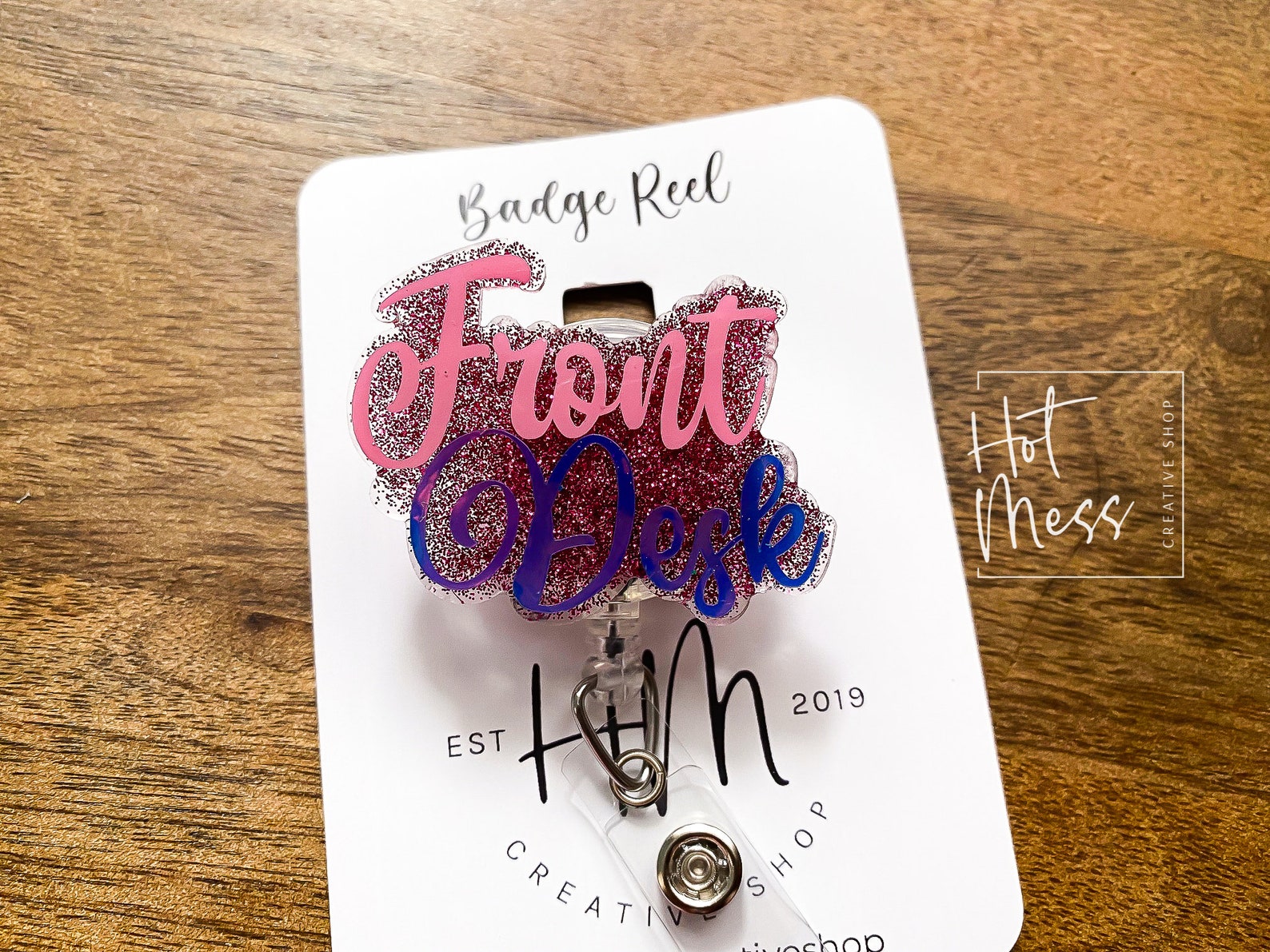 Front Desk Badge Reel Customer Service Pin ID Holder - Etsy