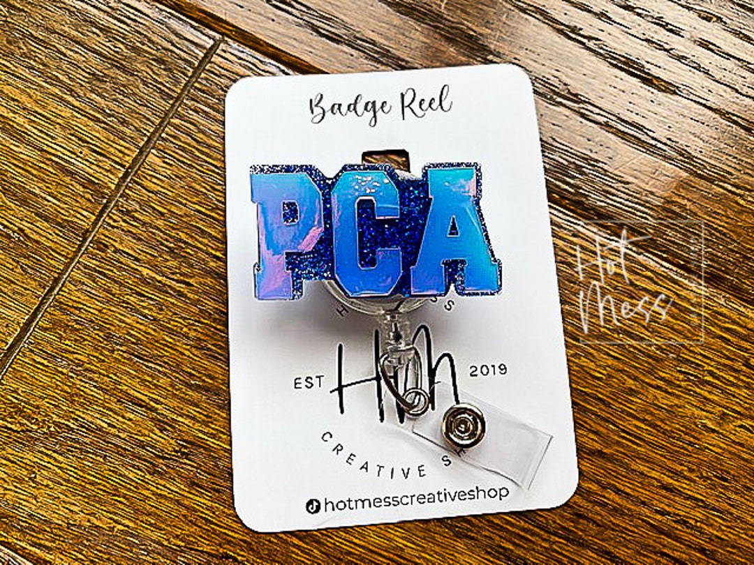 Blue PCA Badge Reel, Patient Care Assistant, Medical Badge Reel ...