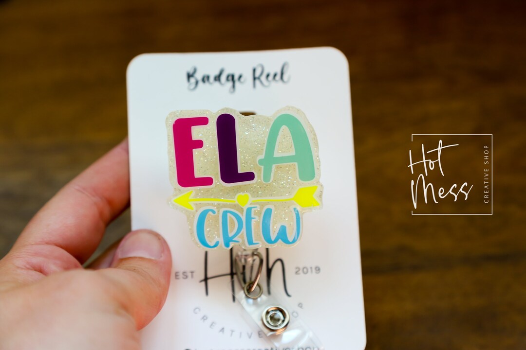 ELA Crew Badge Reel, Teacher ID Holder, Interchangeable Badge Reel ...