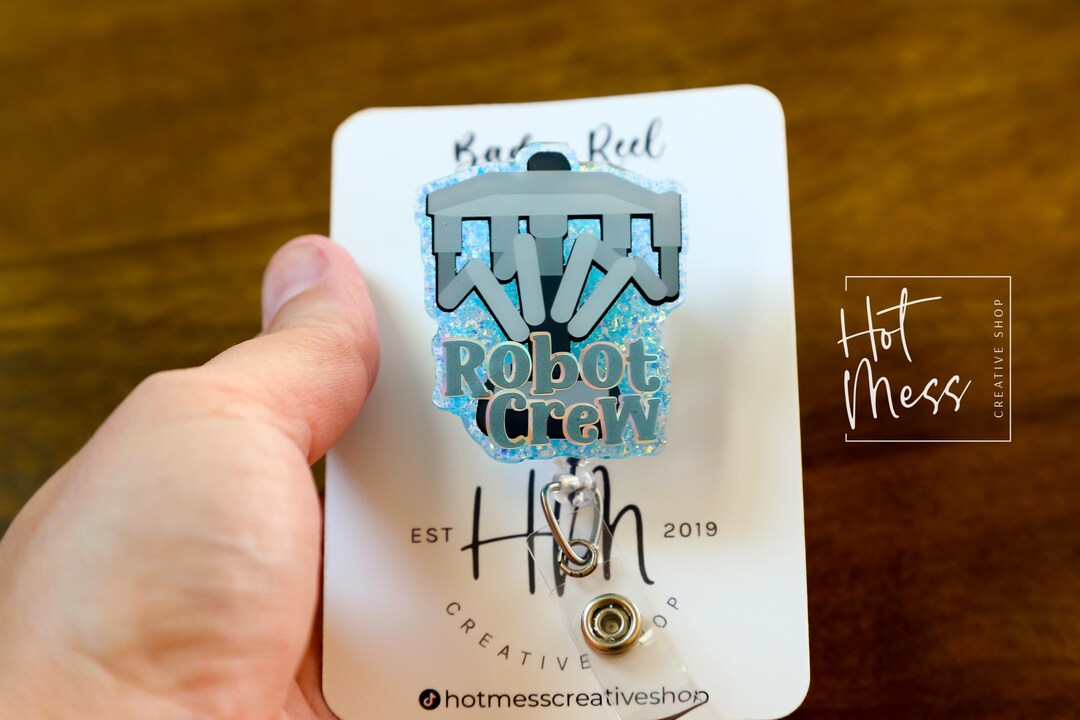 Robot Crew Badge Reel, Robot-assisted Surgery Badge Reel, RN ID Holder ...