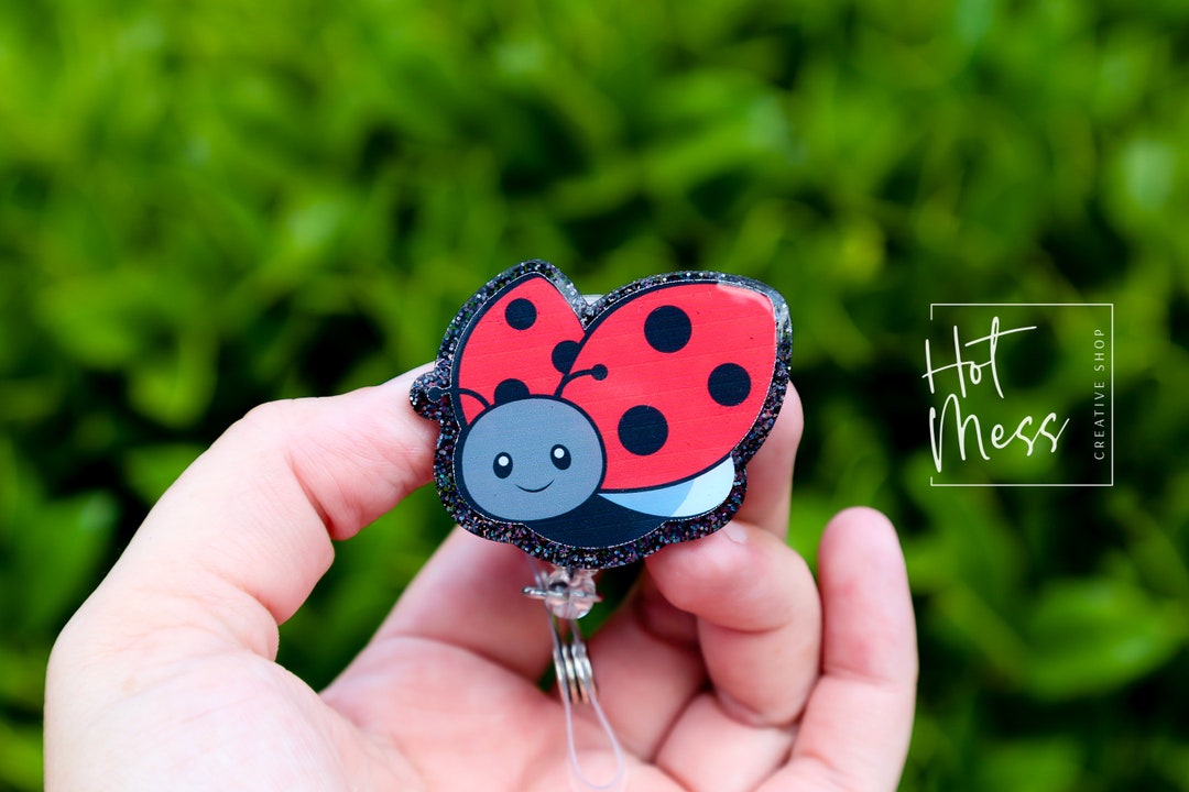 Cute Ladybug Badge Reel, Custom Badge Reel, Funny Badge Reel, Summer ...