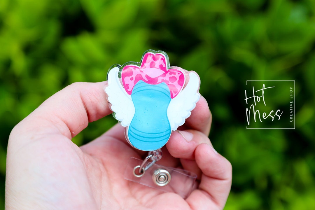 Flying Cowgirl Peanut Ball Badge Reel, Funny Badge Reel, Labor and ...